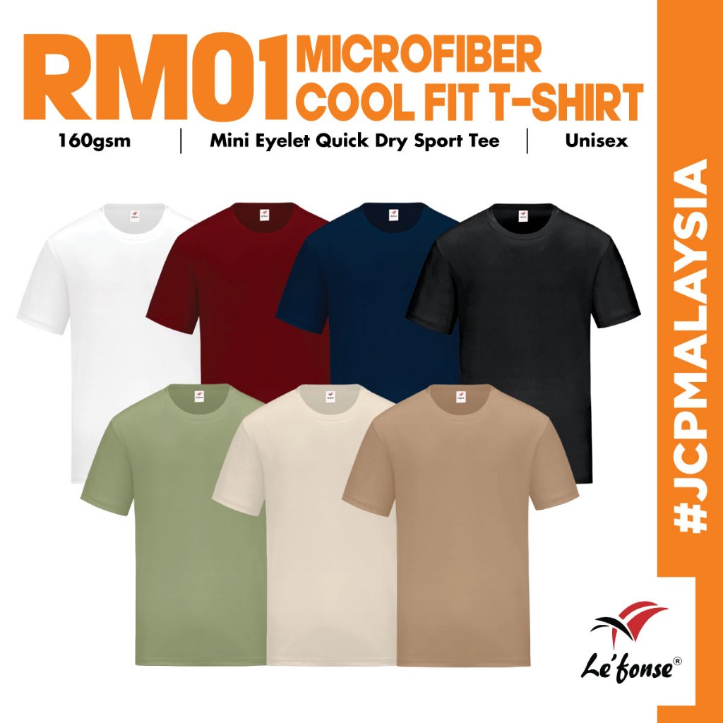 JCP x LEFONSE Best Mini Eyelet Microfiber T-Shirt Unisex Plain Quick ...