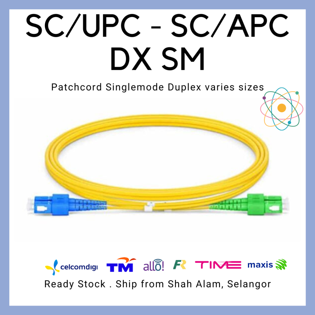 Patchcord SC/UPC - SC/APC Singlemode Duplex Fiber Optic Patch Cord ...