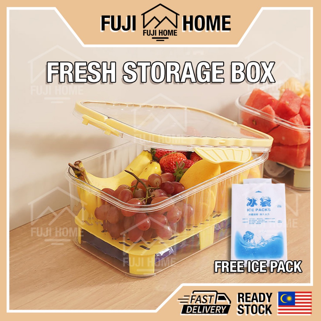 🏠READY STOCK🏠 Refrigerator Freezer Storage Box Food Vegetable Fruit ...
