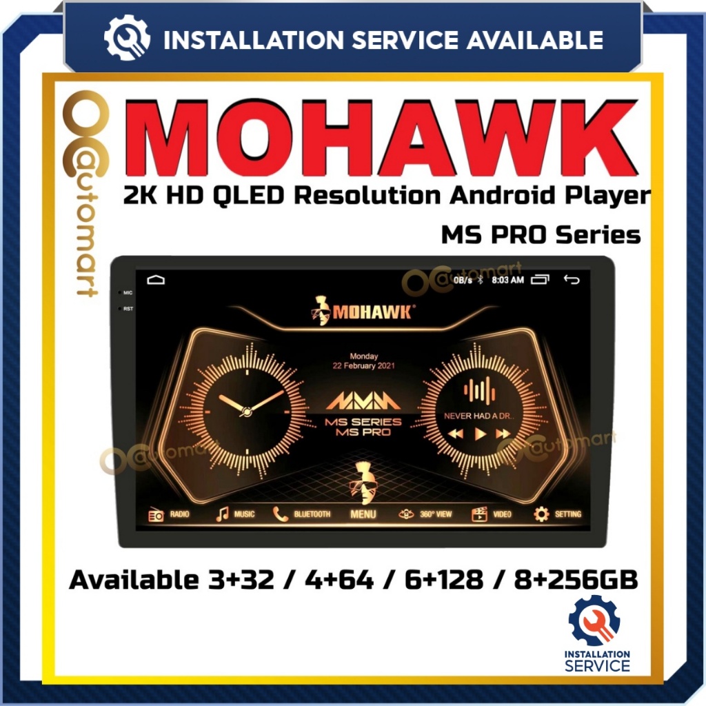 Mohawk MS PRO Series 2K Resolution QLED Car Android Player Plug n Play ...