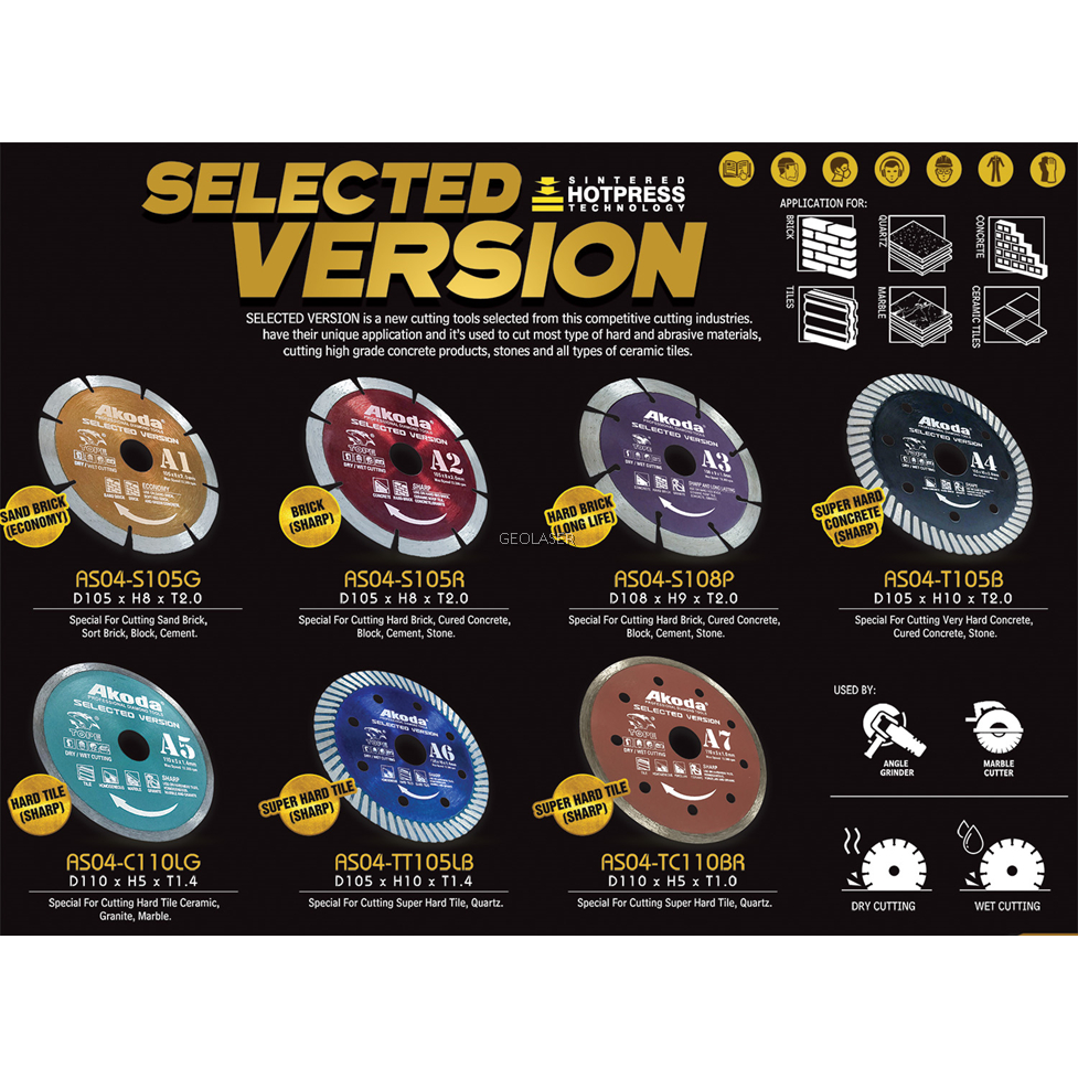 🔥READY STOCK🔥4" Akoda Cutting Disc Grinding Disc Diamond blade Mata ...