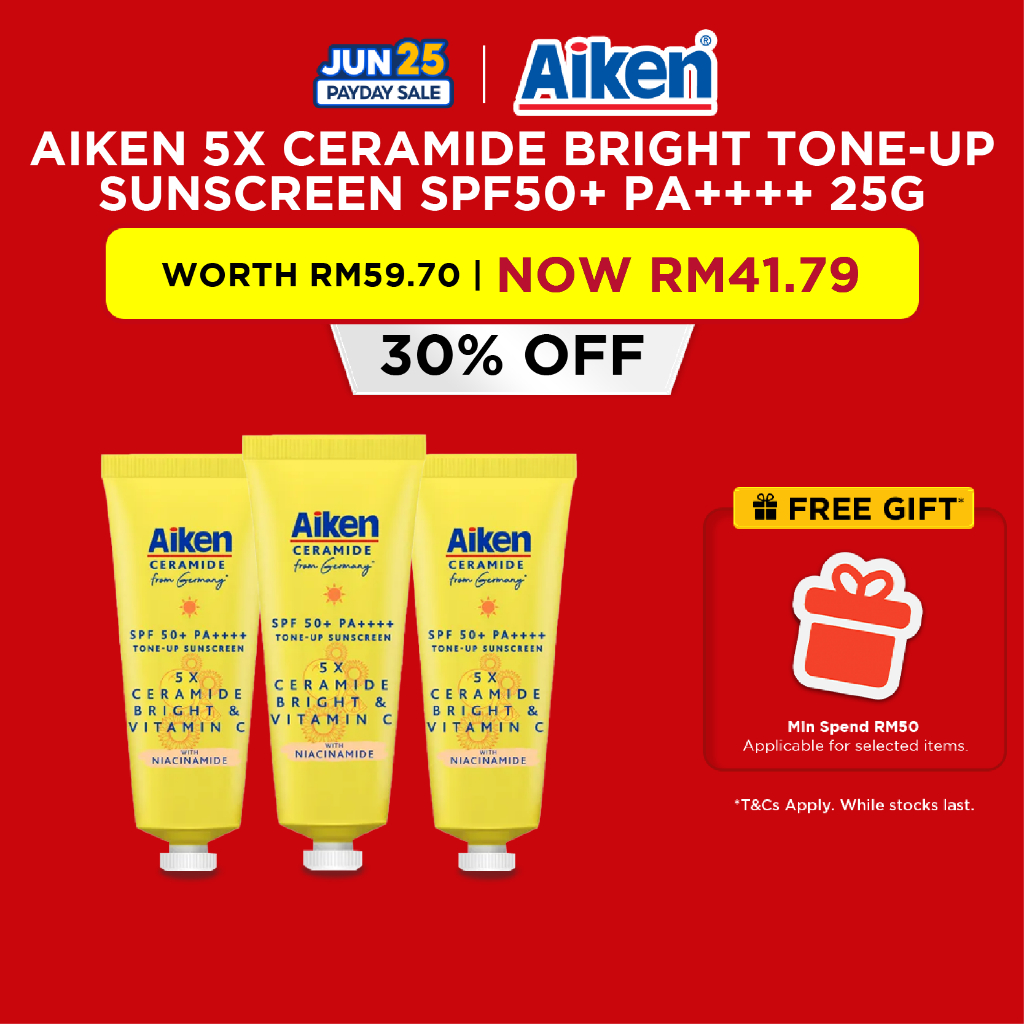 AIKEN Ceramide Bright Tone-Up Sunscreen SPF50+ PA++++ 25g | No White ...