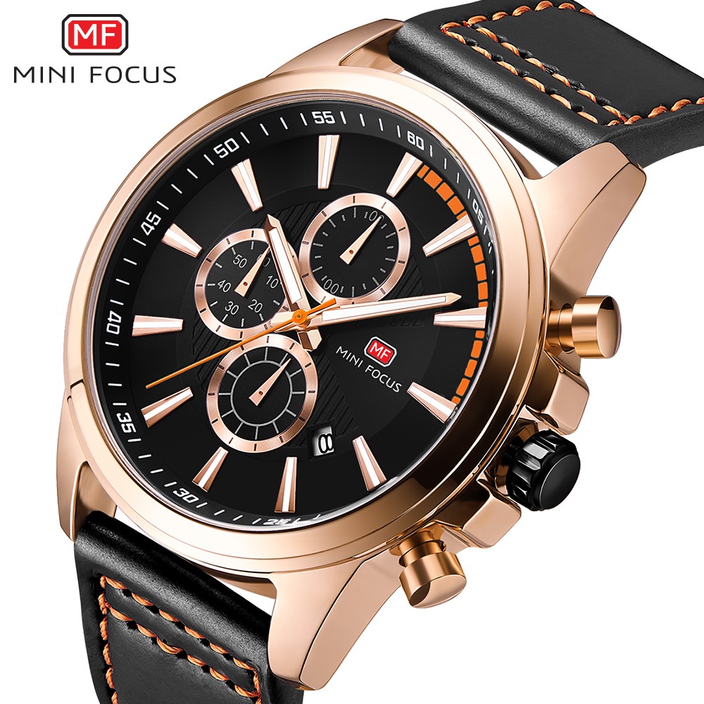 MINI FOCUS brand genuine multifunctional business men's watch calendar ...