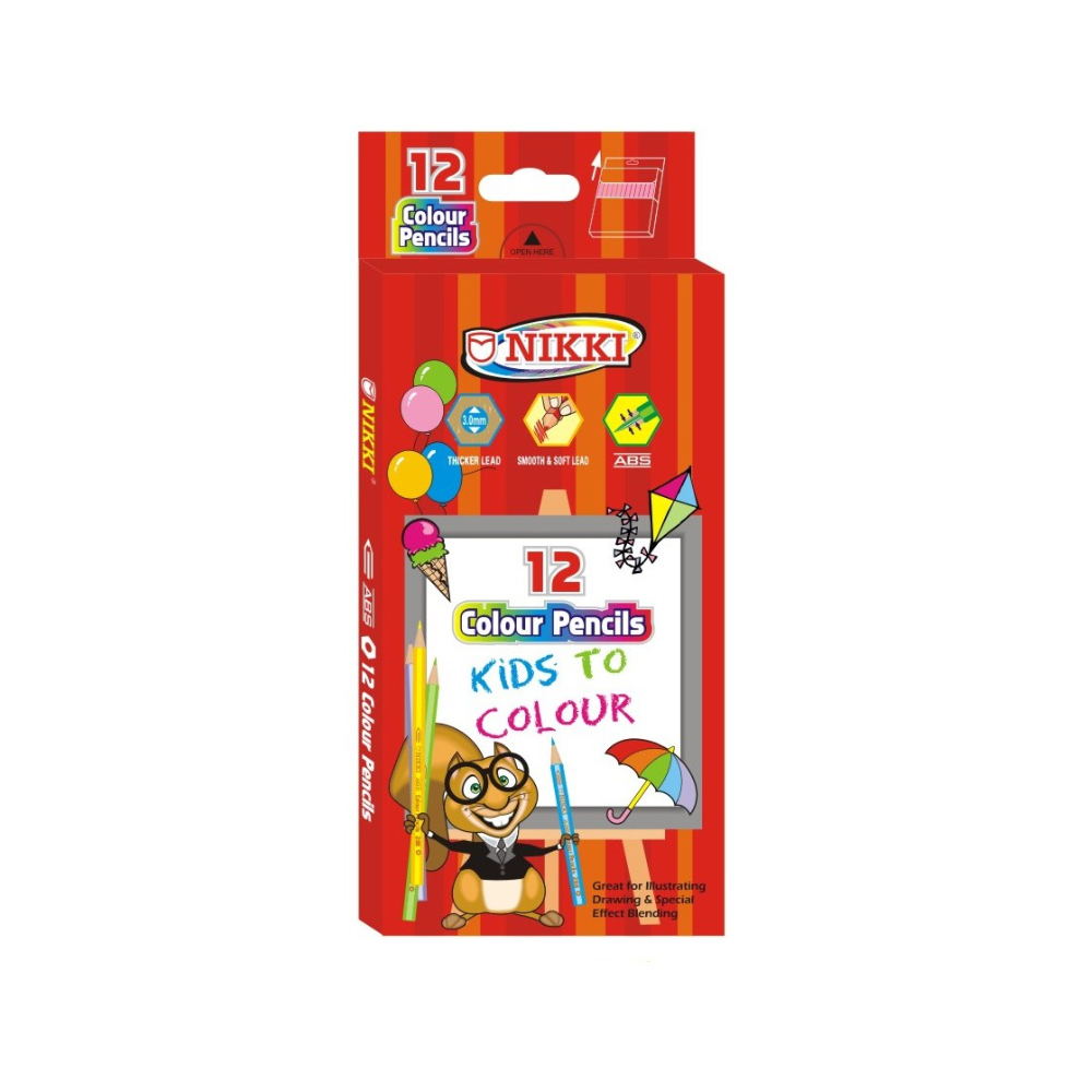 Pensel Warna Nikki Colour Pencil (12 pcs Long) | Shopee Malaysia