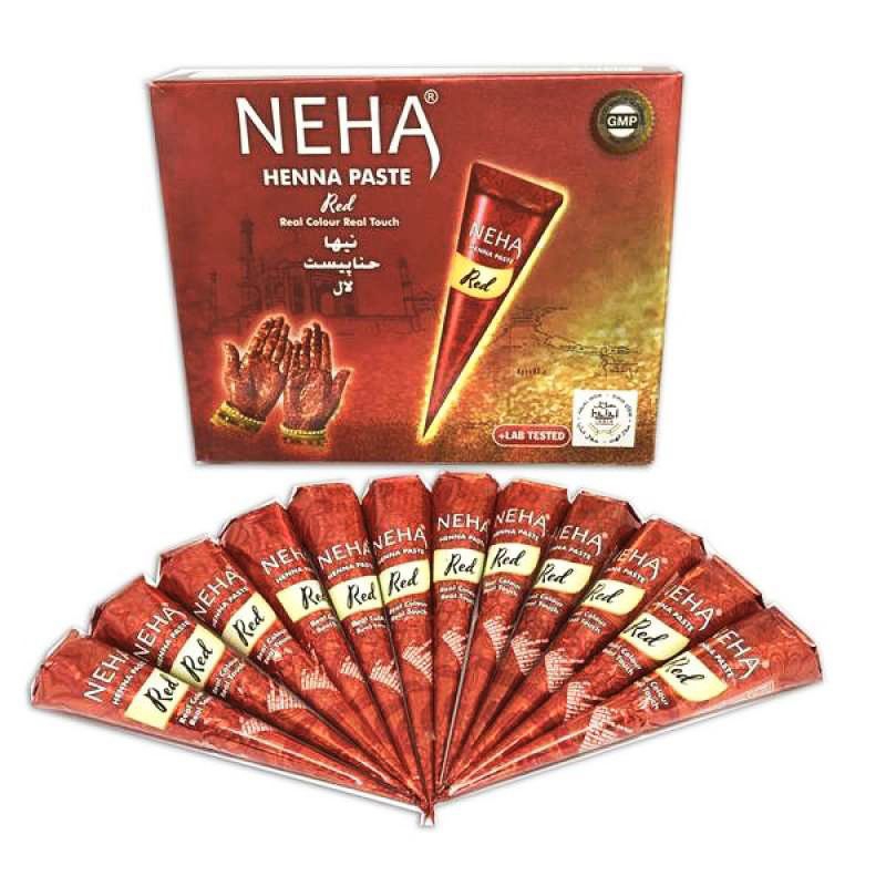 Inai Neha Red Henna Lukis Merah Halal Box 12 Kon | Shopee Malaysia