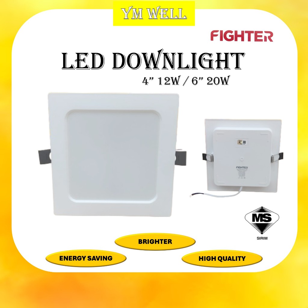 🔥SIRIM Lampu LED Downlight Segi Empat 12W 4”20W 6”Ready Stock | Shopee Malaysia