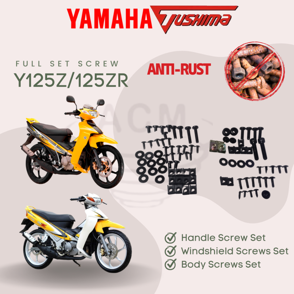 TUSHIMA YAMAHA Y125Z / 125ZR Full Set Body Cover Screw Nut Clip ...