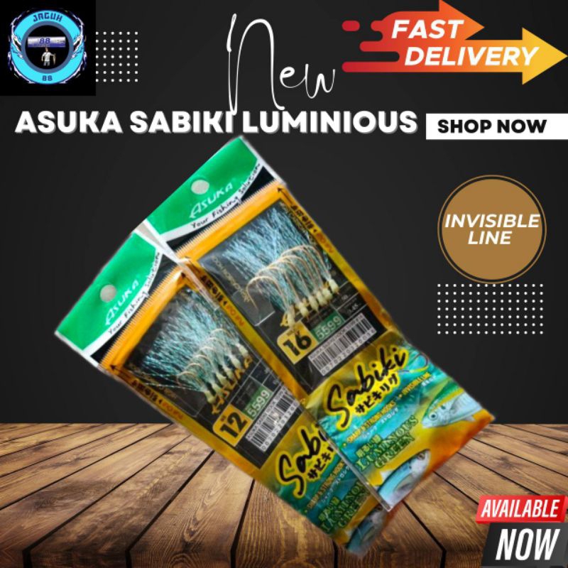 Asuka Sabiki fishing hook/ invisible line/ luminious made in Japan ...
