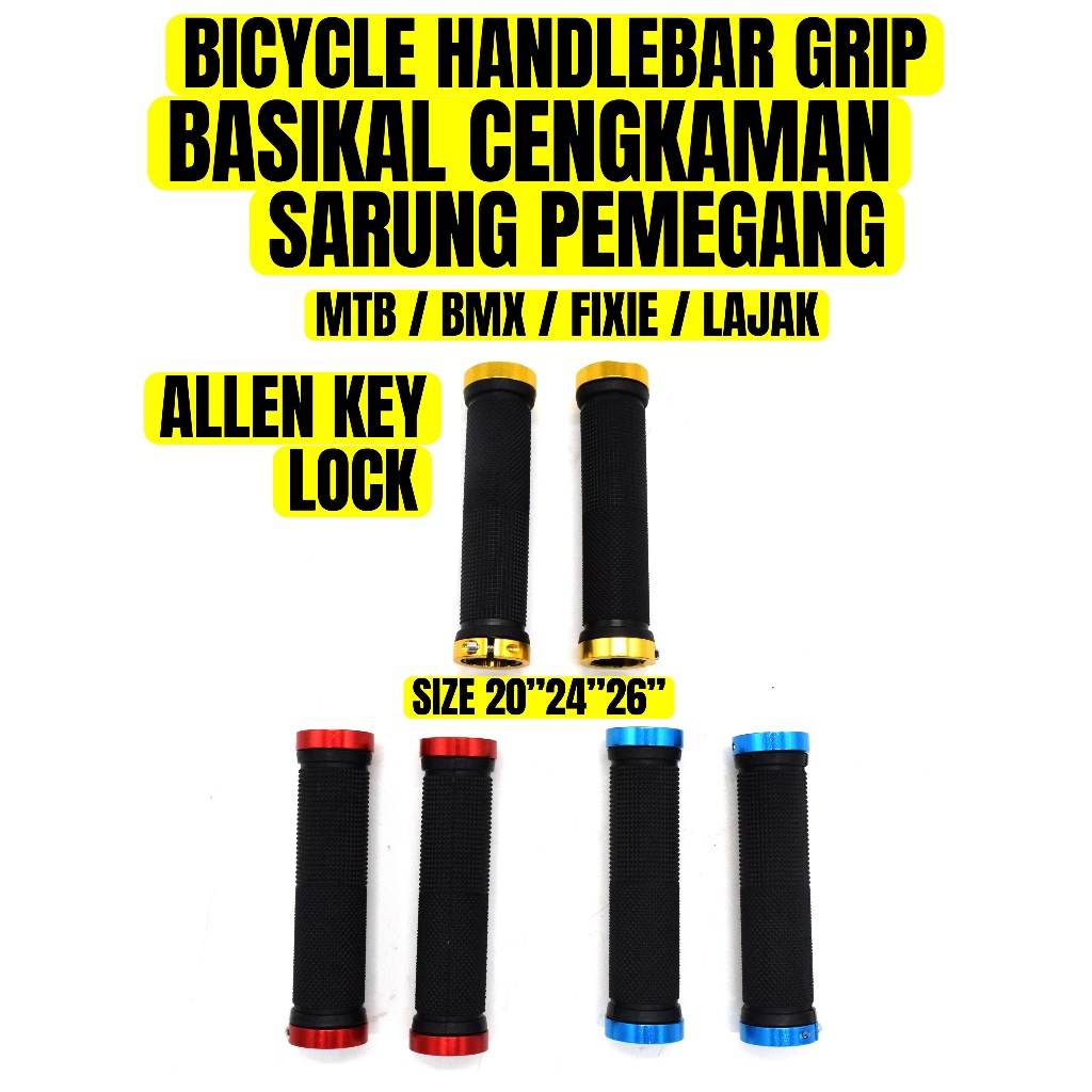 BICYCLE HANDLEBAR GRIPS SILICONE RUBBER SARUNG TANGAN CENGKAMAN ...