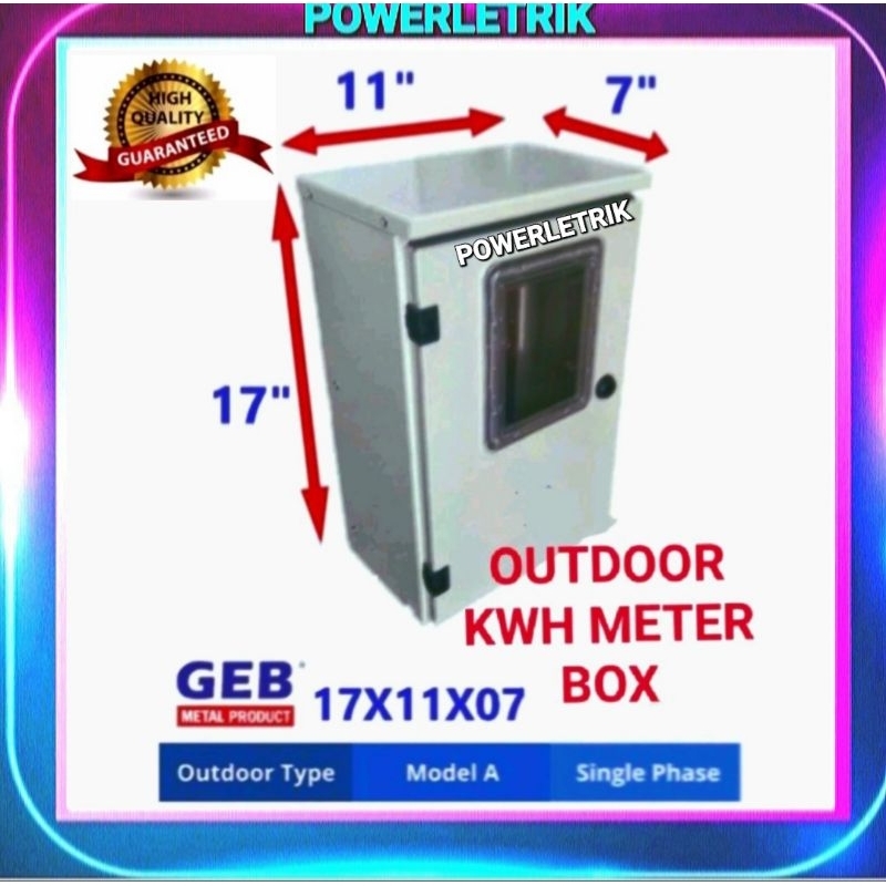 🔥READY STOCK🔥 GEB OUTDOOR SINGLE PHASE METER BOX (METAL) - 17” x 11” x ...