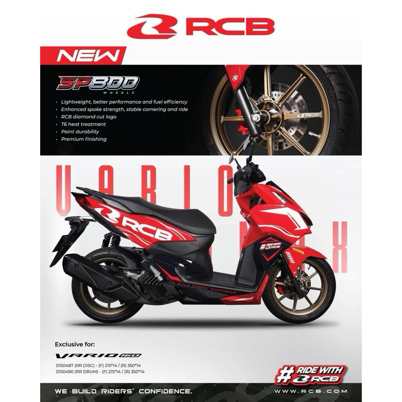 HONDA VARIO 160 / CLICK ORIGINAL RCB SP800 F-2.15x14 R-3.50x14 Sport ...