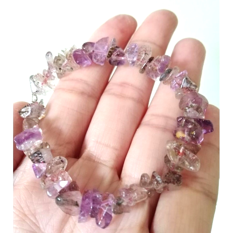 Natural Crystal Super Seven Super 7 Irregular Shape Bracelet 超7 超七 随形 ...