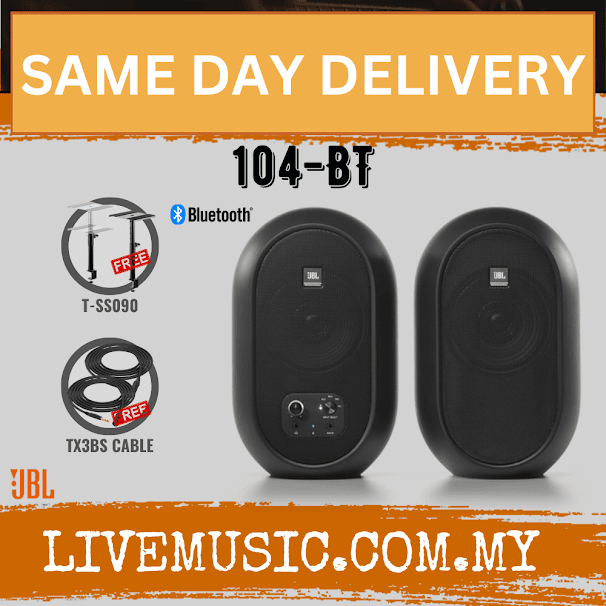 JBL 1 Series 104-BT 4.5 inch Compact Powered Desktop Reference Monitors with Bluetooth - Black ...
