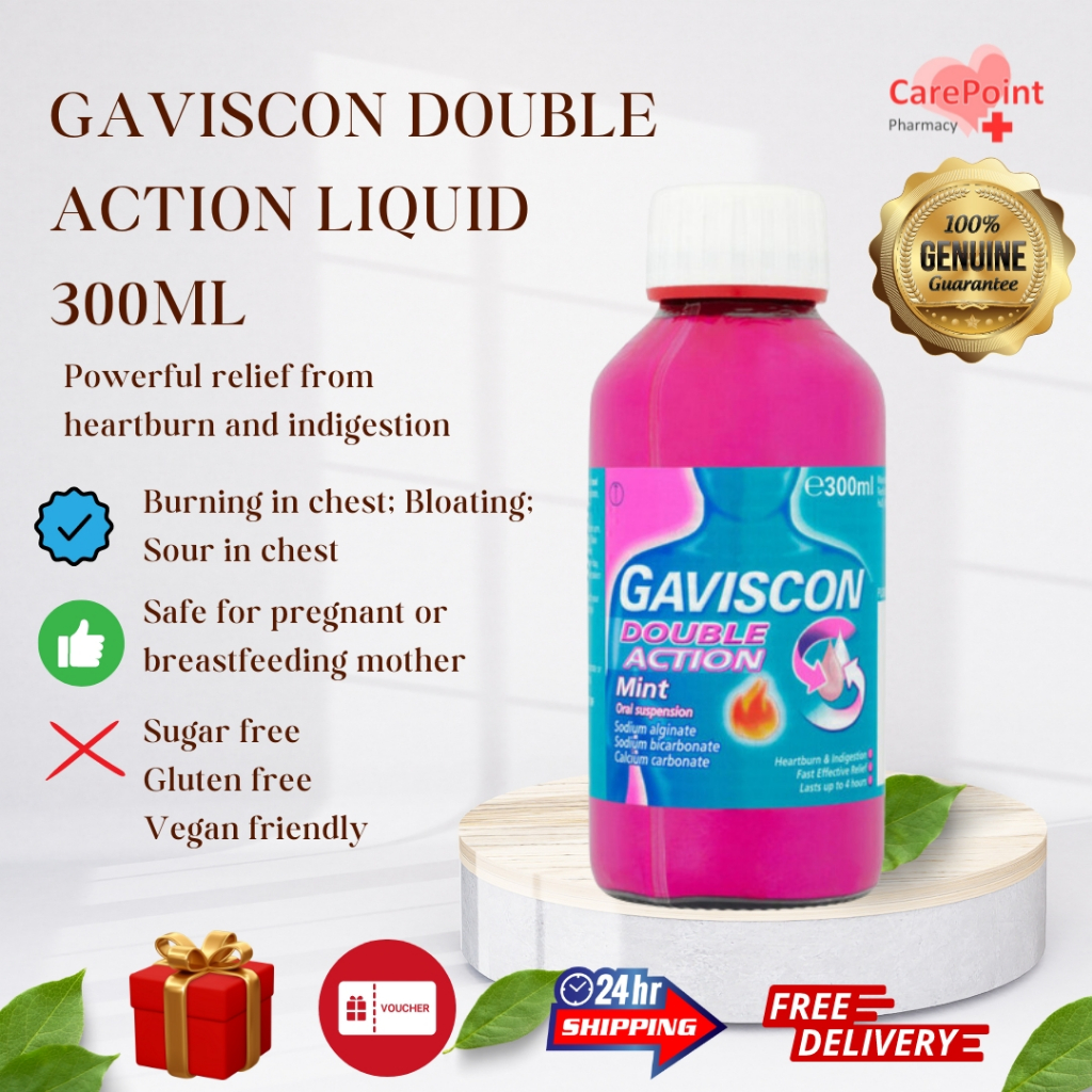 Gaviscon Double Action Liquid Bottle 300ml (Fast relief from heartburn ...