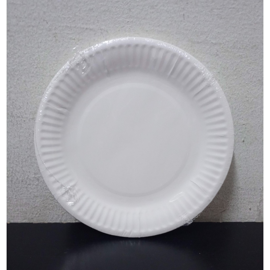 6 Inch Plain White Round Paper Plate 20pcs / 15cm Plain Paper Plate ...