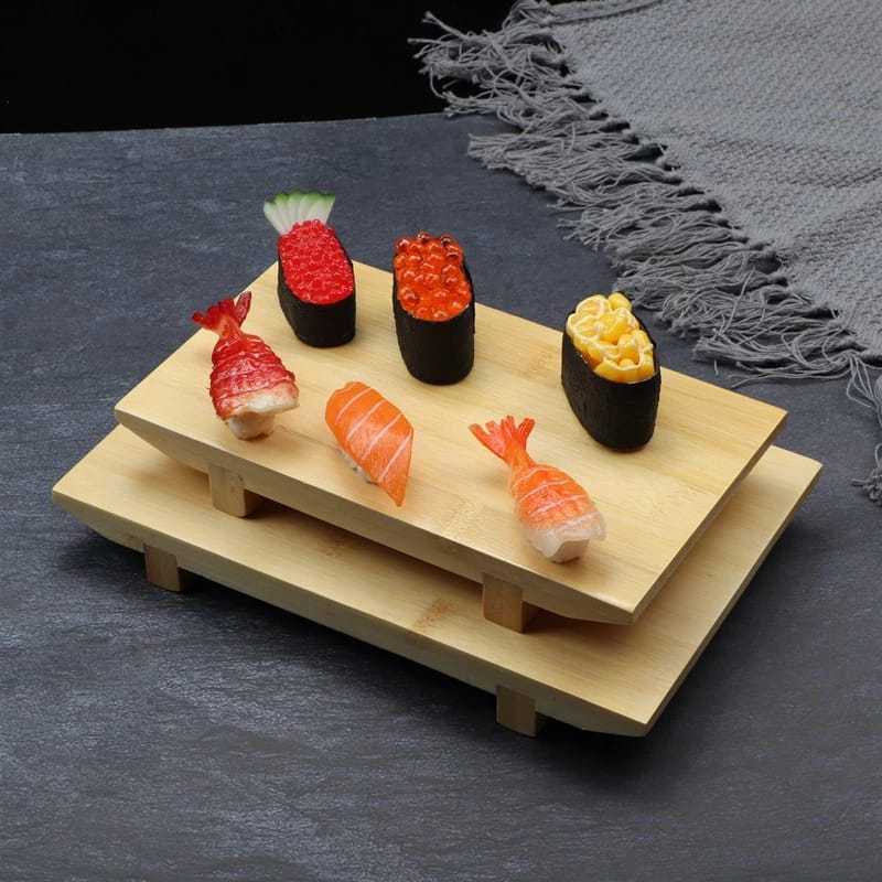 Japanese Style Rectangle Bamboo Geta Sushi Tray | Shopee Malaysia