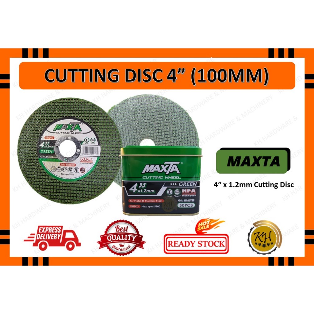 ANGLE GRINDER CUTTING DISC (4") 100MM MAXTA (25/50pcs) | Shopee Malaysia