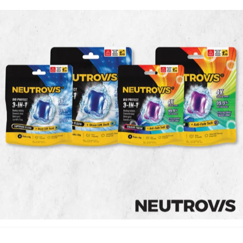 12 PODS POD BIJI PENCUCI NEUTROVIS 3 IN 1 BIODEGRADABLE CONCENTRATED ...