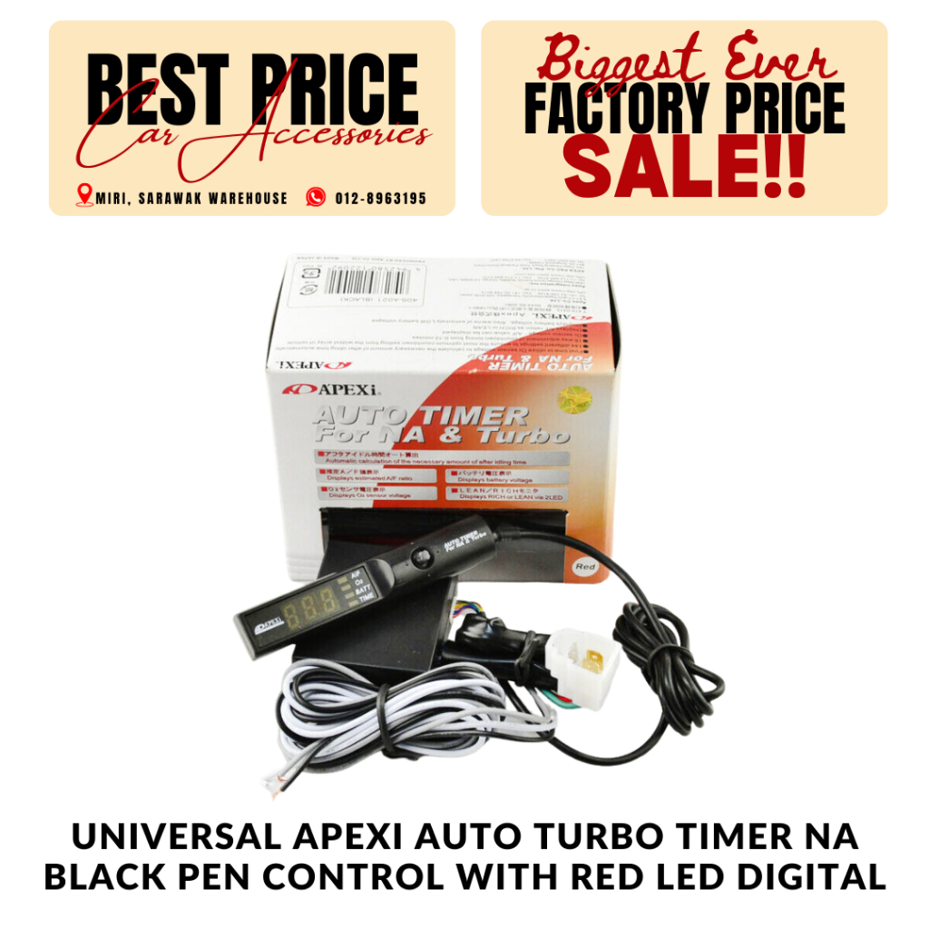 Universal APEXI Auto Turbo Timer NA Black Pen Control With Red Led ...