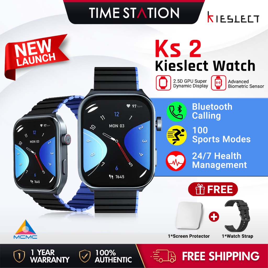 Kieslect Ks 2 (2.01") Screen Amoled Jam Smart Watch Heart Rate Monitor ...