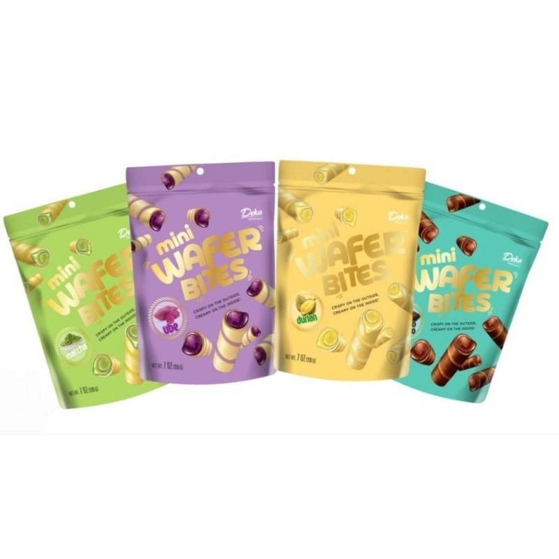 Deka Mini Wafer Bites (180g) Chocolate / Ube / Matcha / Durian ...