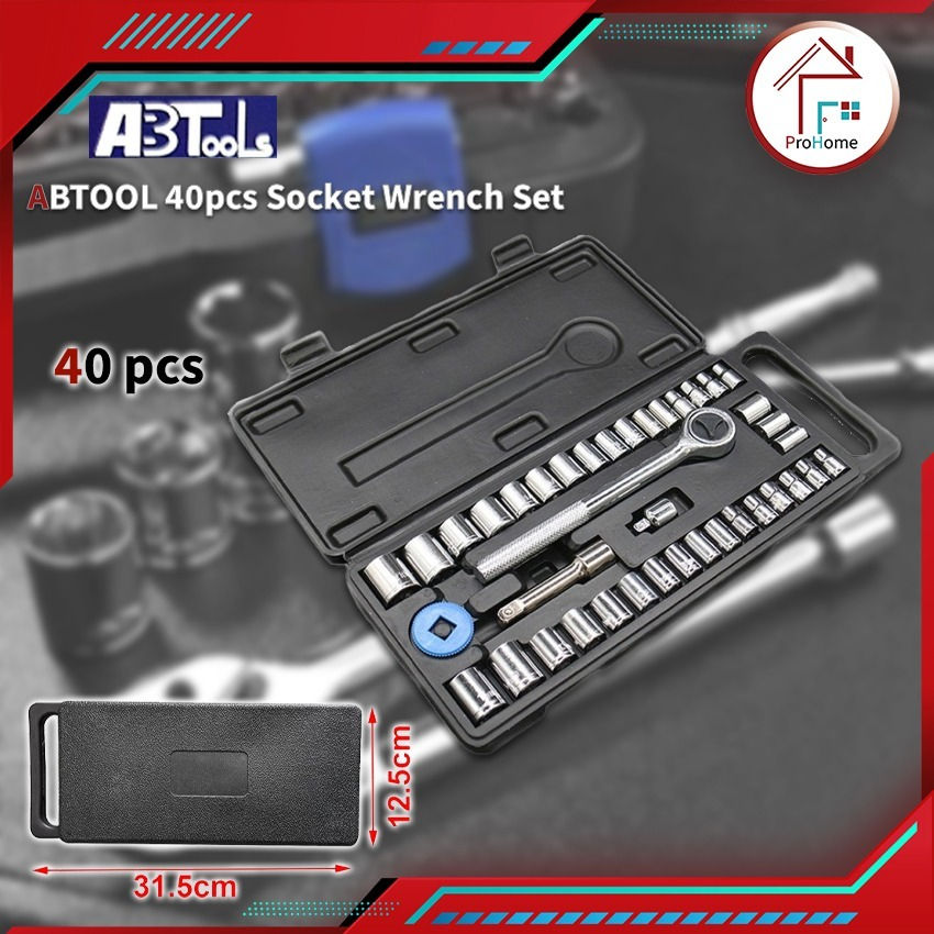 ABT TOOLS 40pcs Box Socket Spanner Set/ Hand Tools Ratchet Socket Set ...