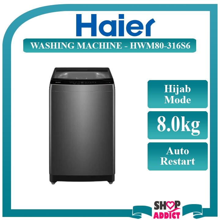 Haier 8kg Top Load Washing Machine HWM80-316S6 Mesin Basuh Pencuci ...