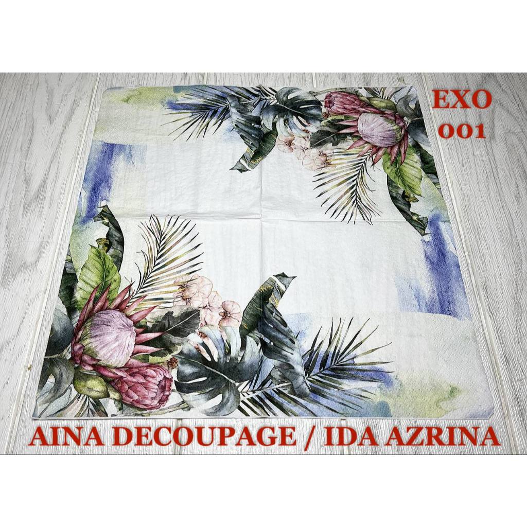 Decoupage TISSUE with EXOTIC Flowers | Shopee Malaysia