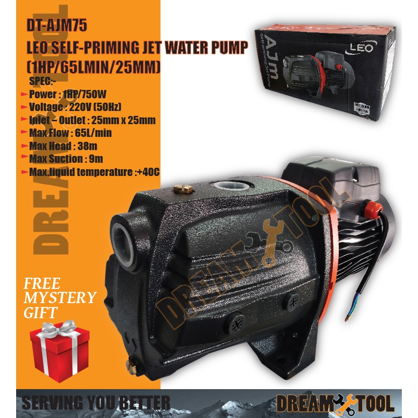 *WATER PUMP* Leo Self-Priming Jet Water Pump (1HP/65Lmin/25mm) DT-AJM75 *WATER PUMP* | Shopee ...