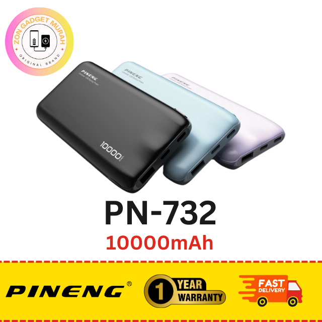 (NEW) PINENG PN-732 10000mAh Powerbank Li-ion Polymer Battery,4 LED ...