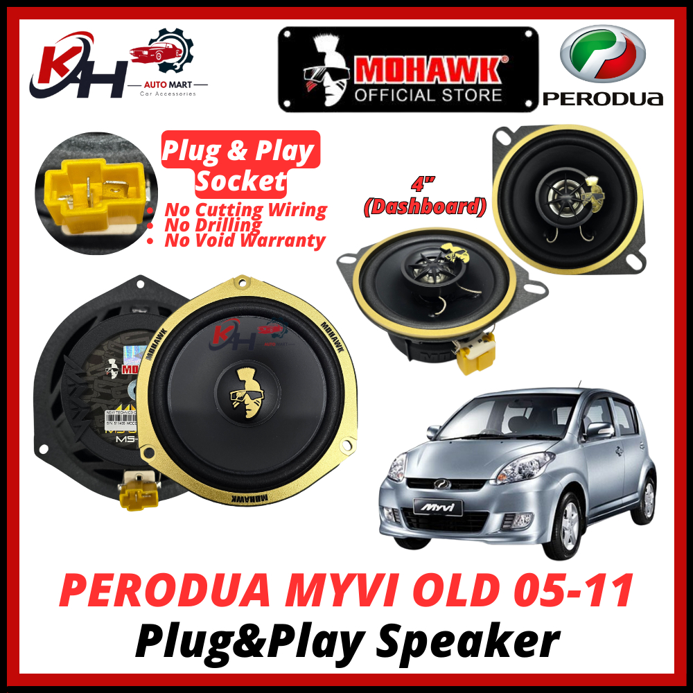 ★PERODUA MYVI OLD ★ 4'' 6'' MOHAWK OEM M5 GOLD CAR SPEAKER 4 inch 2-Way Coaxial DASHBOARD MID ...