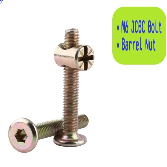 (SET With Barrel Nut ) - JCBC M6 Bolt & Nut Pan Head Allen Bolt / JRN ...