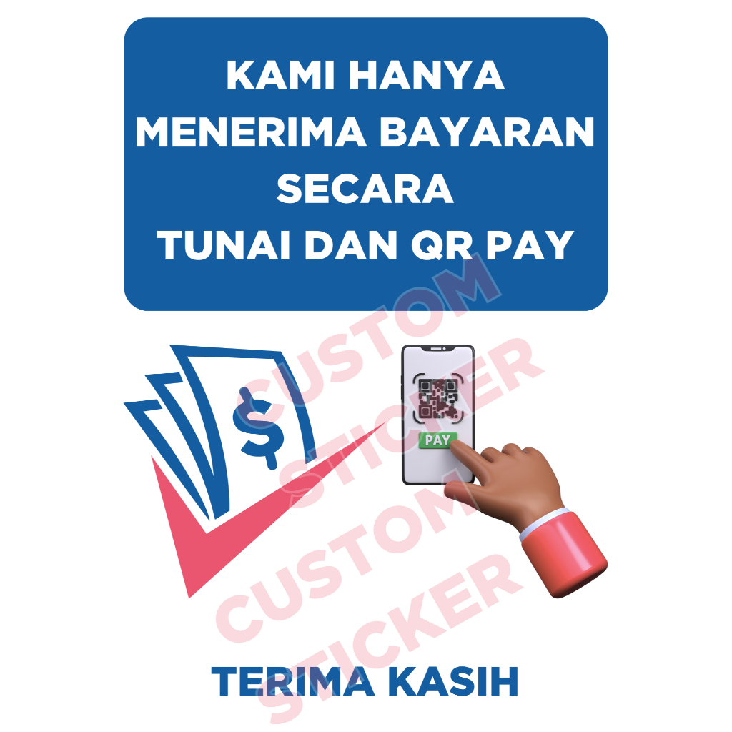 STICKER LABEL CARA TERIMA BAYARAN SAIZ A4. CUSTOM | Shopee Malaysia