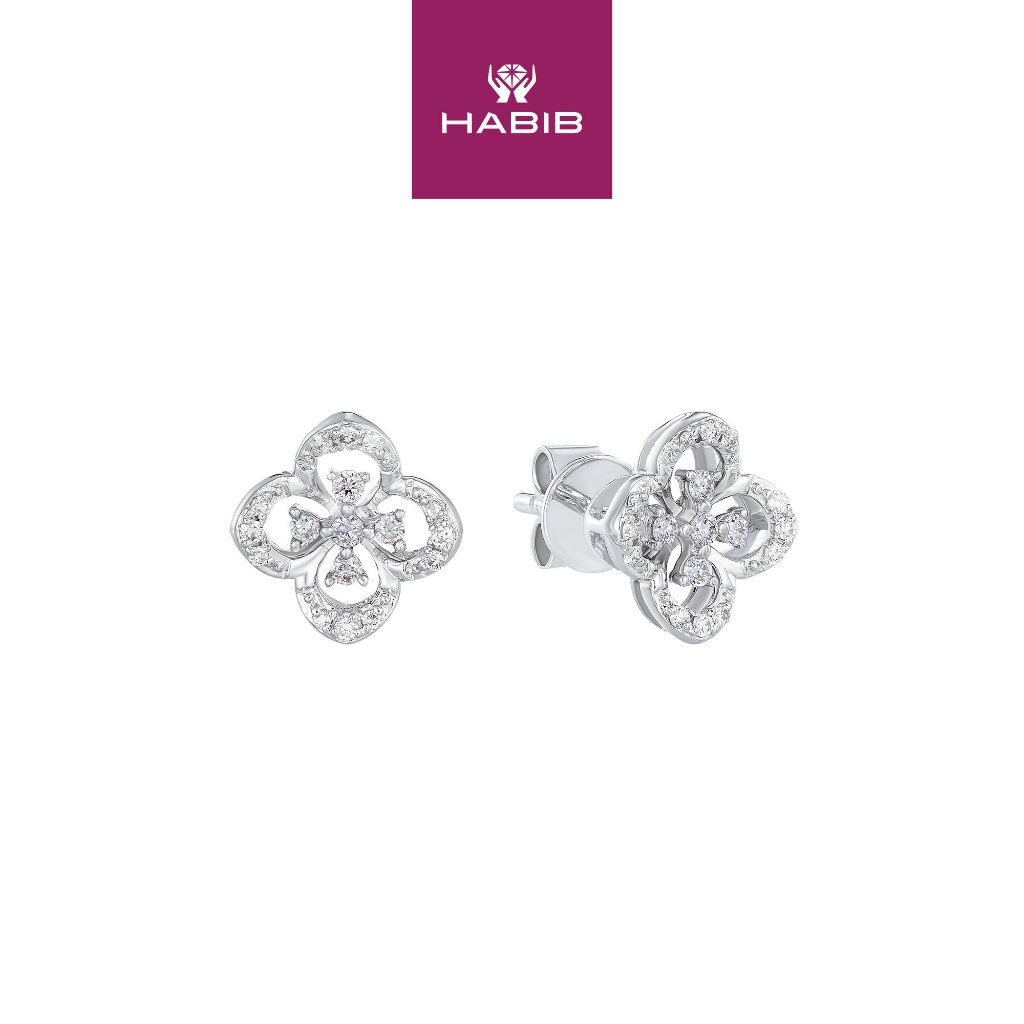 HABIB Diamond Earrings in 375/9K White Gold 456910122 | Shopee Malaysia