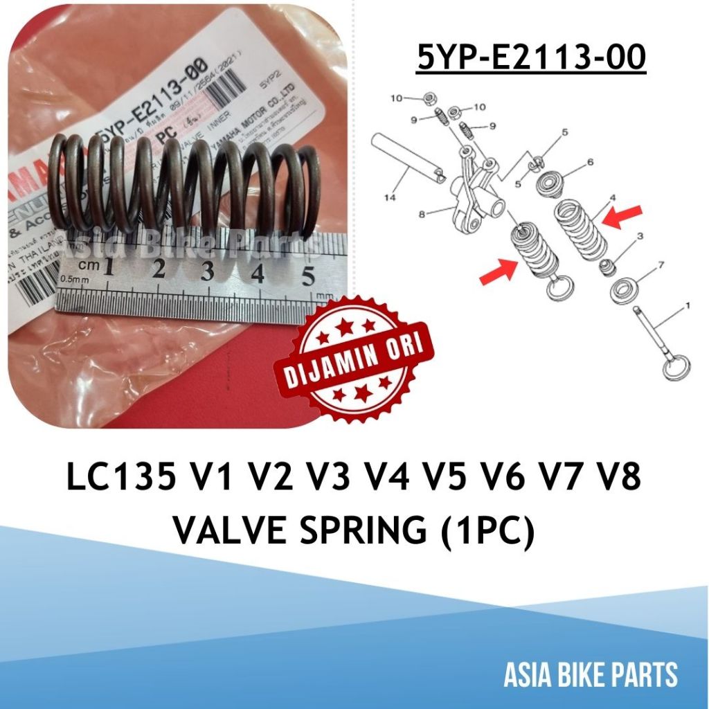 Yamaha Original LC135 V1 V2 V3 V4 V5 V6 V7 V8 Valve Spring - 5YP-E2113-00 | Shopee Malaysia