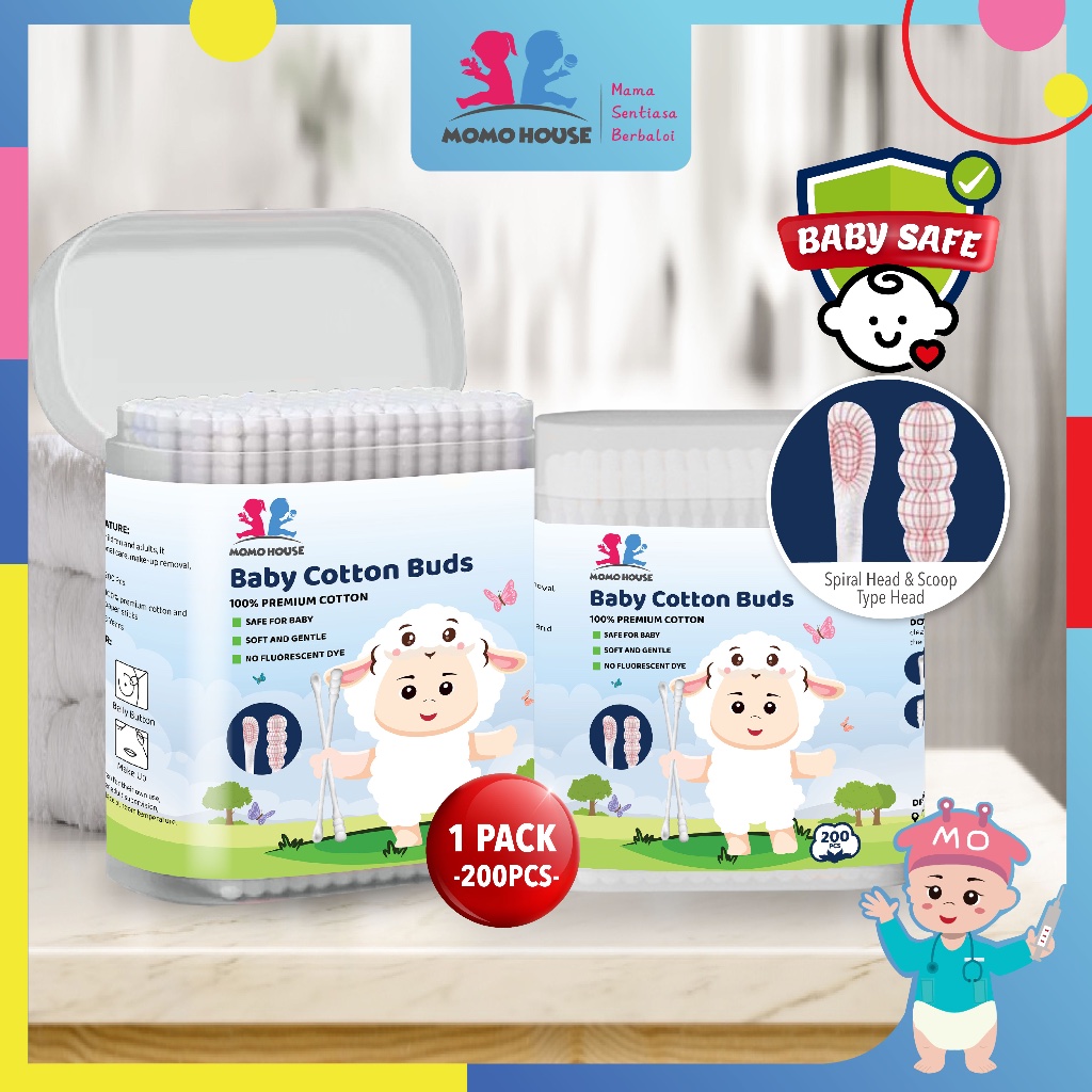 (100Pcs) Baby Safe Disposable Cotton Swabs Double Head Cotton Buds ...