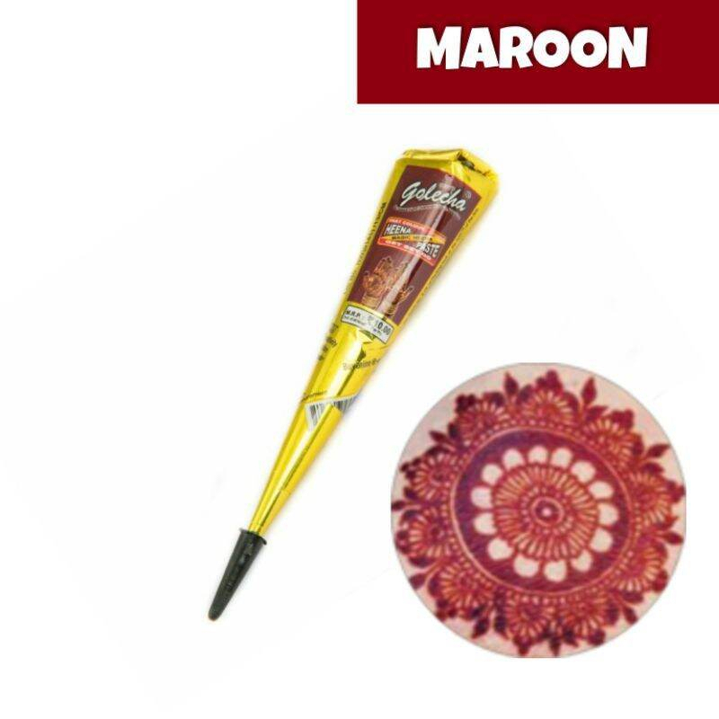 💓💋Henna-Inai Cone-Kon Golecha Cherry Merah Maroon Cantik 🎀Halal🎀 1BOX ...