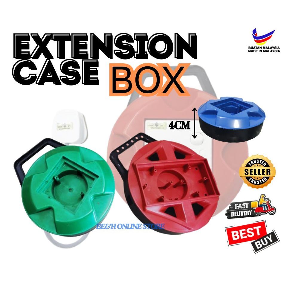 Round Extension Case Box Single Double Gulung Wire Electric Elektrik ...
