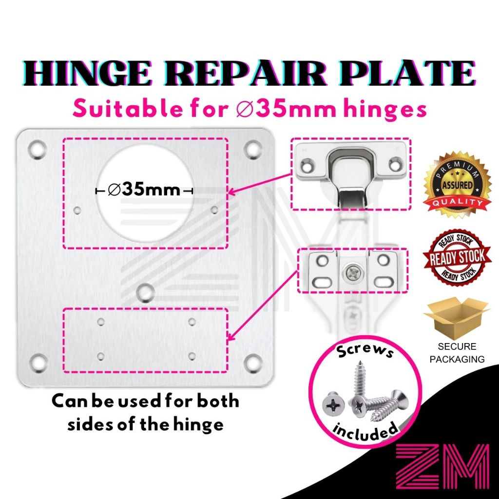 Home Door Cabinet Hinge Repair Plate Kit Cabinet Side Panel Damage Hole ...