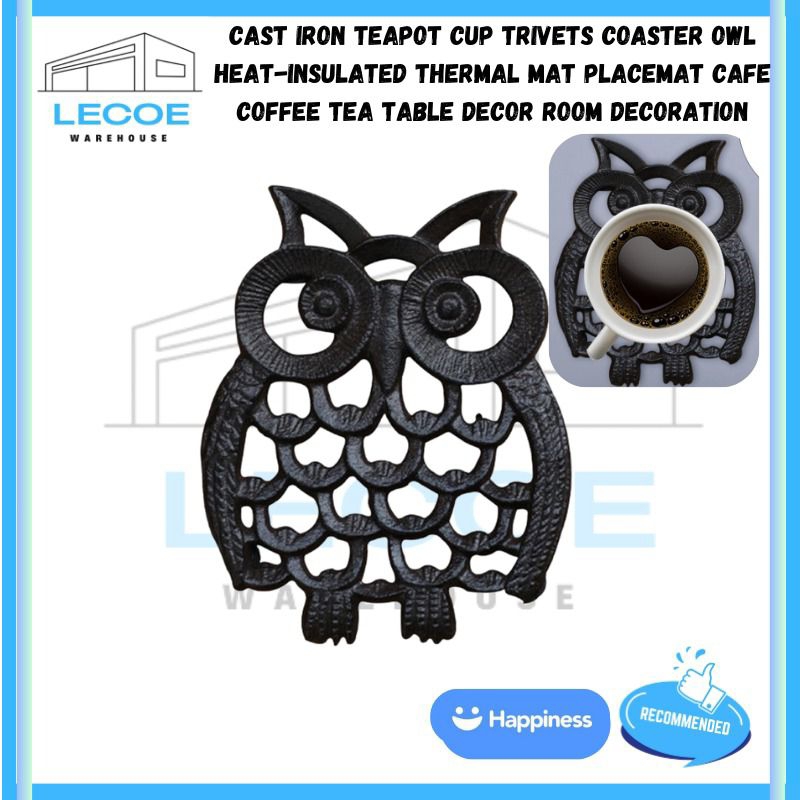 Cast Iron Teapot Cup Trivets Coaster Owl Heat-Insulated Thermal Mat ...