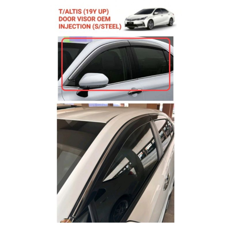 TOYOTA ALTIS 2019Y UP DOOR VISOR OEM INJECTION ( S/STEEL ) | Shopee ...