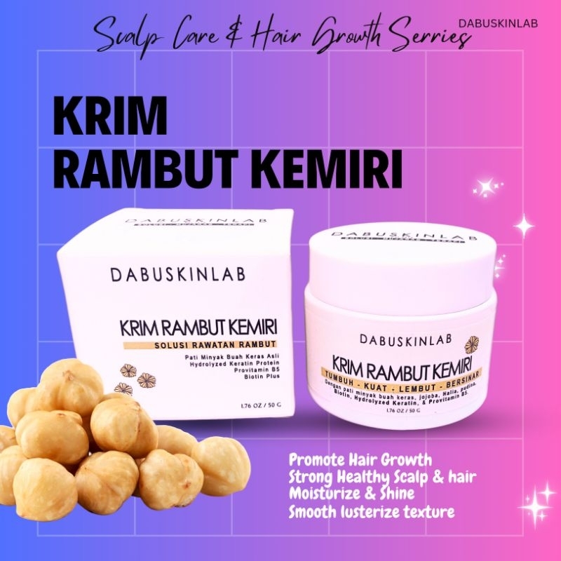 KRIM RAMBUT KEMIRI/BUAH KERAS-Untuk tumbuh rambut, Kuat, Panjang ...