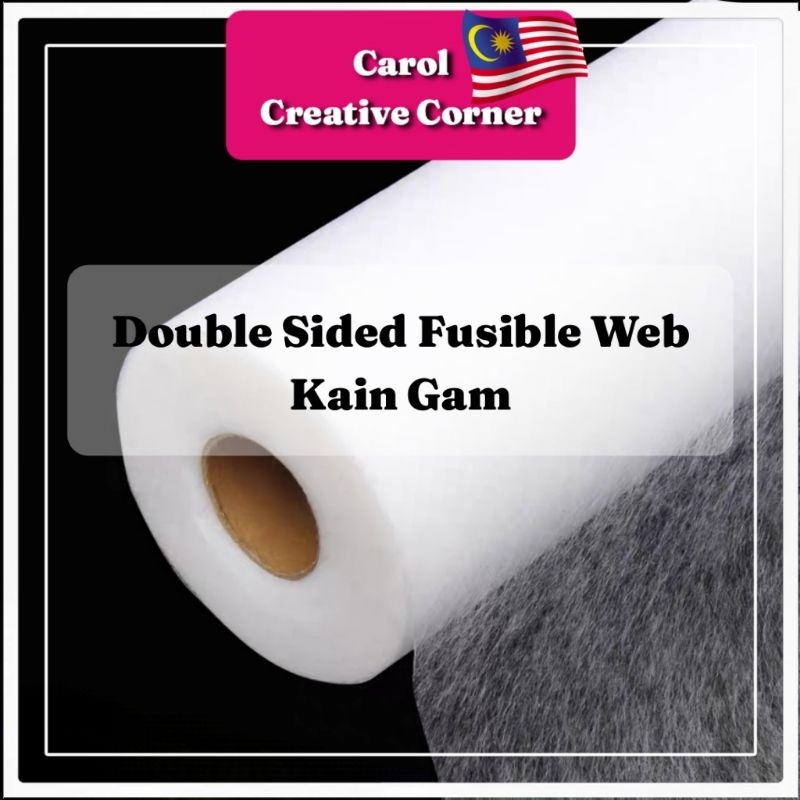 Double Sided Fusible Web Interfacing Kain Gam Dua Belah adhesive Iron on | Shopee Malaysia