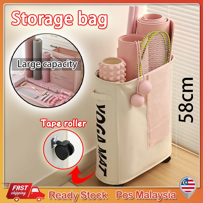 Home Yoga Mat Storage Bag With Wheels Large Capacity Multi-Pocket Yoga ...