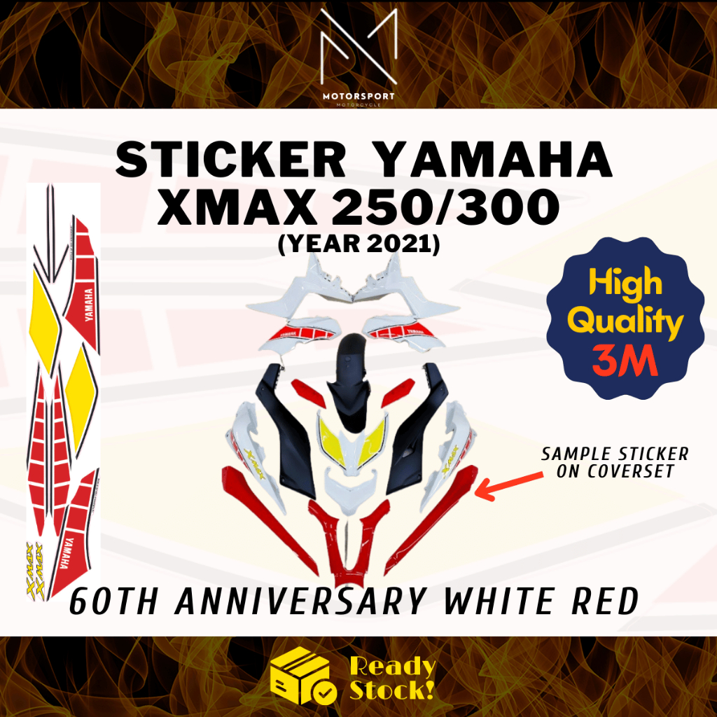 YAMAHA XMAX 2021 Sticker Coverset 3M Stripe Sticker 60th Anniversary ...