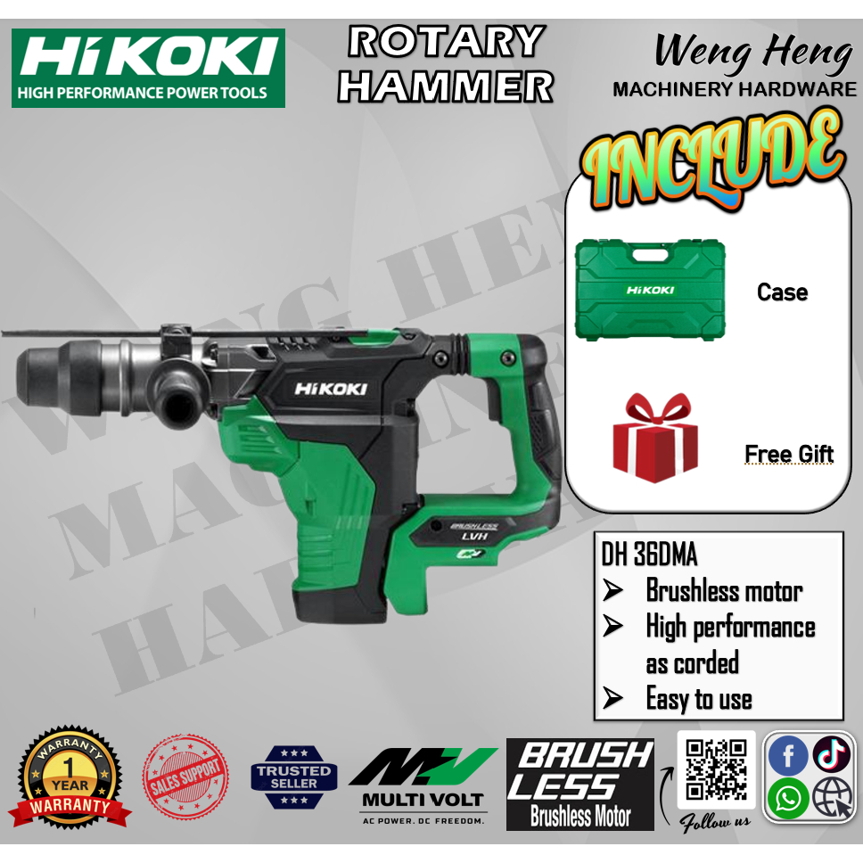 Hitachi/ Hikoki MULTI VOLT (36V series) Brushless Cordless Rotary ...