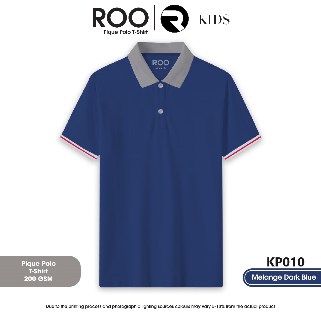 ROO Kids Short Sleeve Pique Polo T-Shirt 100% Cotton | Shopee Malaysia