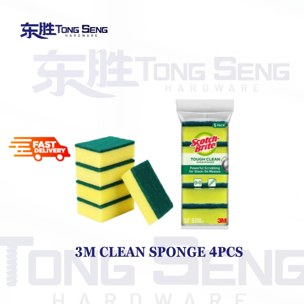 3M CLEAN SPONGE 4PCS | Shopee Malaysia
