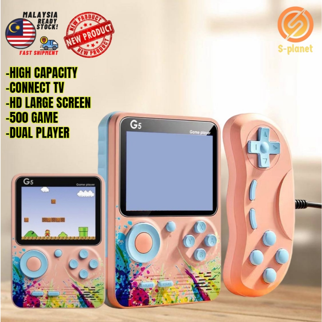 G5 HD 1/2 Player Screen Handheld Game Console Contra Mini Arcade 500 ...