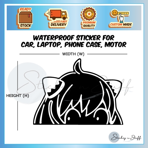 Anya Forger Half Face Comic Spy x Family Anime Sticker Motorcycle Jepun ...